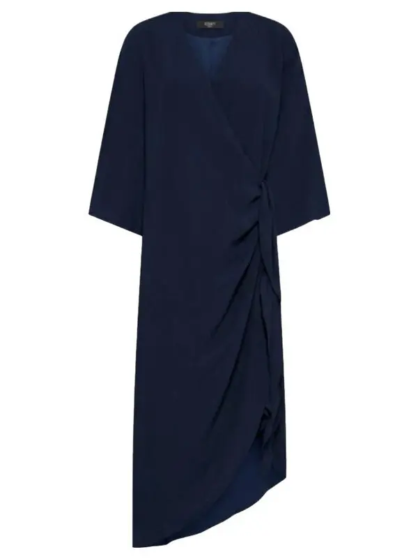 Seventy Ruffled Wrap Midi Dress - Black