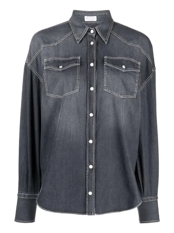 Brunello Cucinelli Denim Shirt - Black