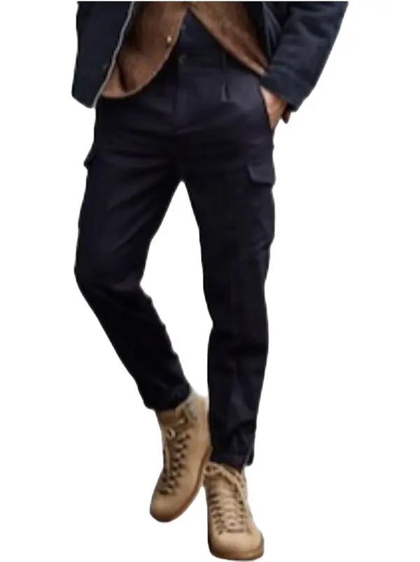 Brunello Cucinelli Mid-rise Tapered Cargo Trousers - Black