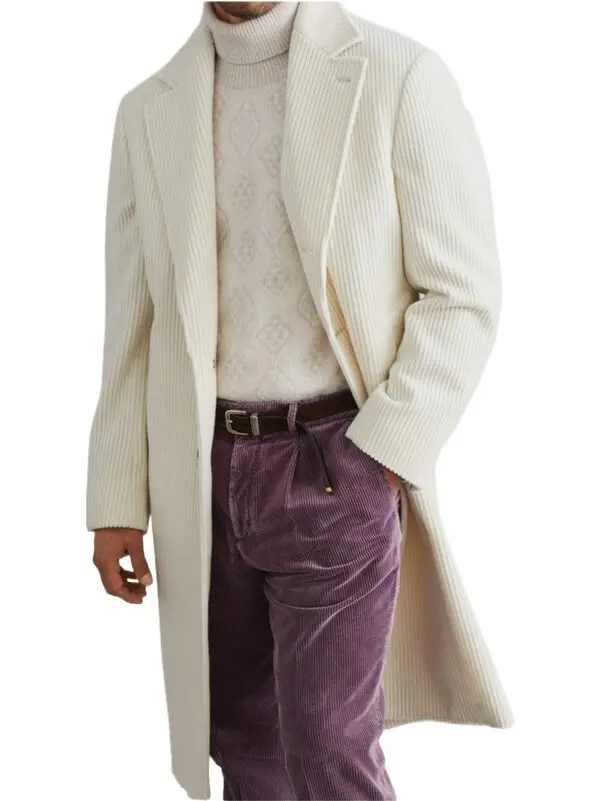 Brunello Cucinelli Long Sleeved Ribbed Coat - Multicolor