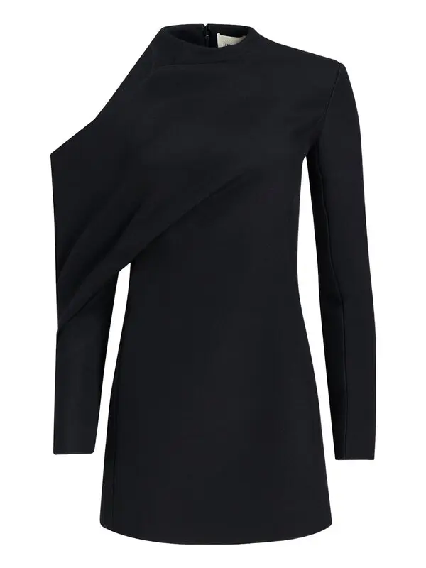 Khaite Tristan Draped Long Sleeve Top - Black