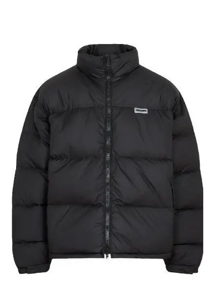 Vetements Logo Patch Padded Coat - Black