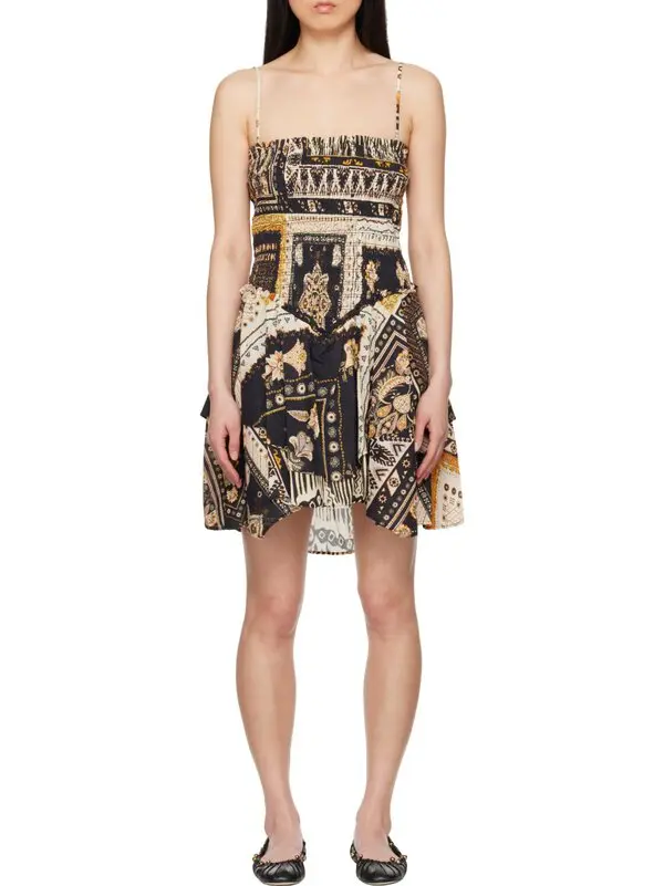 Isabel Marant Étoile Square Neck Ruched Ruffled Mini Dress - Nude