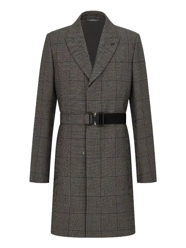 Dior Belted Wool Twill Coat - Black
