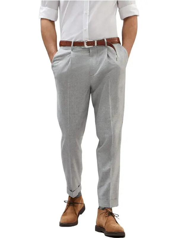 Brunello Cucinelli Pleated Tailored Trousers - Gray