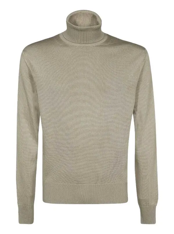 TOM FORD Turtleneck Sweater With Ribbed Trim - Nude