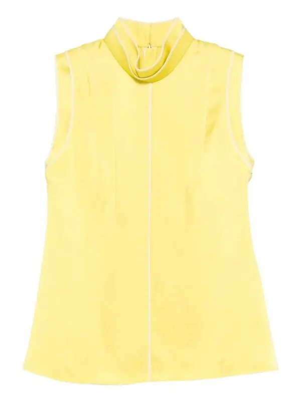 JIL SANDER Sleeveless Stand Collar Vest - Yellow