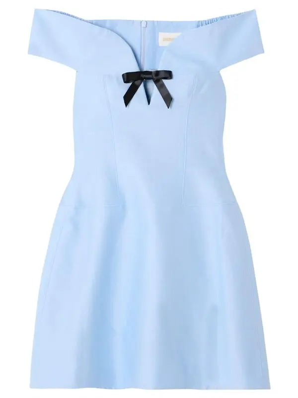 SHUSHU/TONG Bow-embellished Bustier Dress - Blue