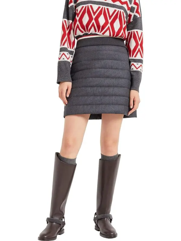 Brunello Cucinelli Quilted Mini Skirt - Grey