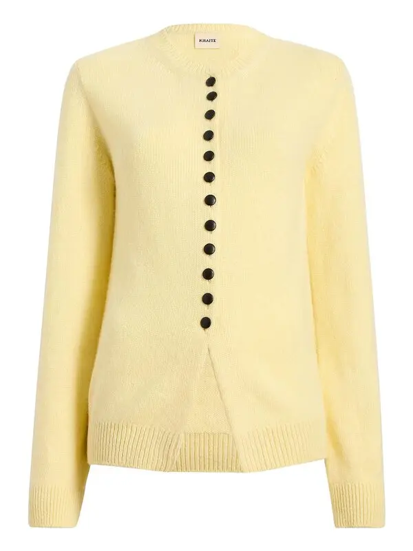 Khaite Josette Button Cardigan - Yellow