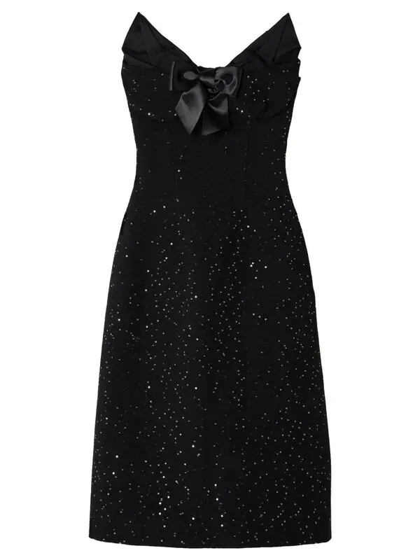 SHUSHU/TONG Sleeveless Sequined A-line Dress - Black