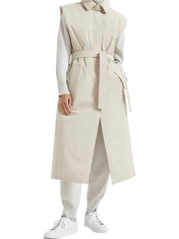 Brunello Cucinelli Sleeveless Padded Down Vest - Beige