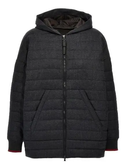 Brunello Cucinelli Zip-up Hooded Jacket - Mist Grey