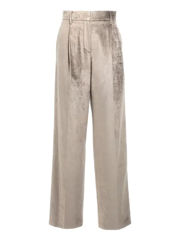 Brunello Cucinelli Chenille Wide Leg Trousers - Grey