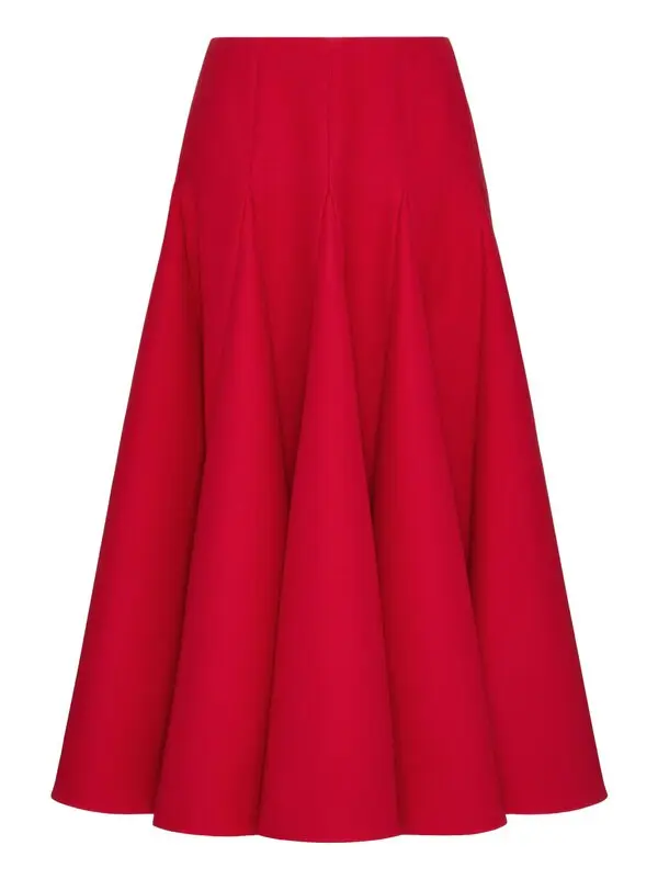 Valentino Garavani Crepe Couture Midi Skirt - Red