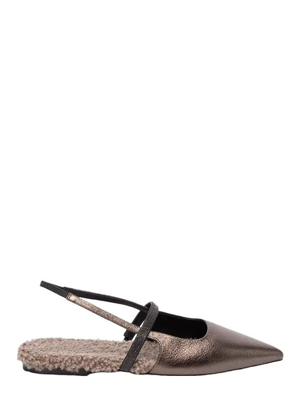 Brunello Cucinelli Pointed Flat Slingback Shoes - Multicolor