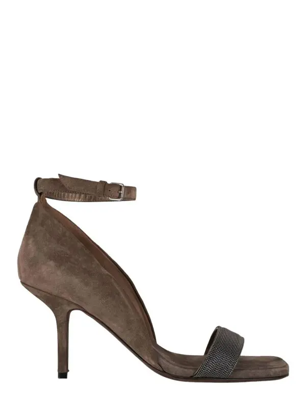 Brunello Cucinelli Square Open-toe High-heeled Sandals - Brown