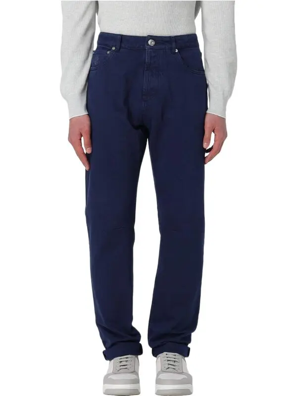 Brunello Cucinelli Logo Patch Straight Leg Jeans - Black