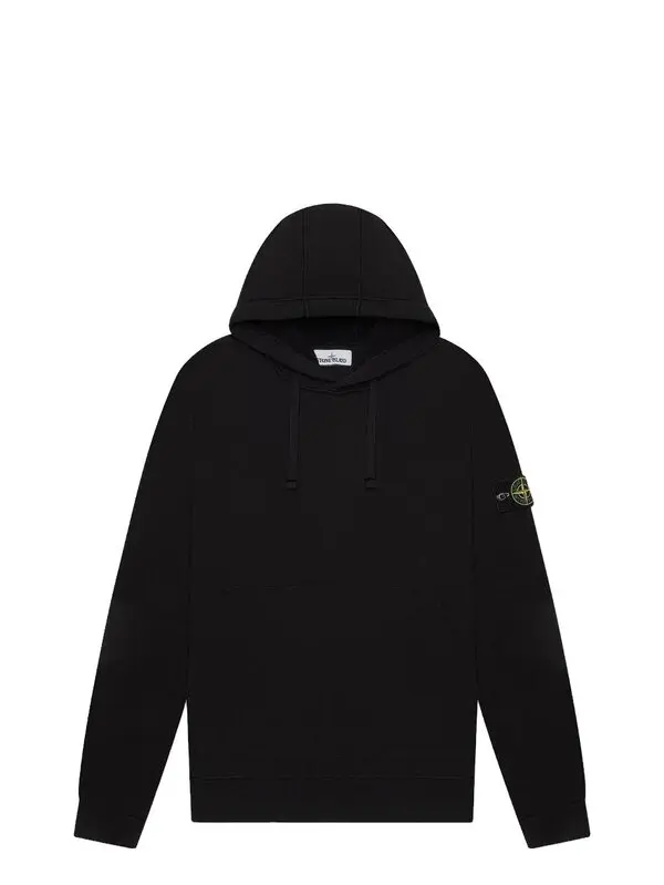 Stone Island Logo Decal Hooded Hoodie - Black