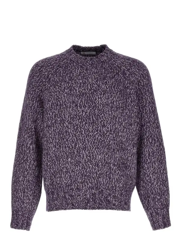 Brunello Cucinelli Crewneck Mixed Color Effect Knitted Jumper - Purple/white