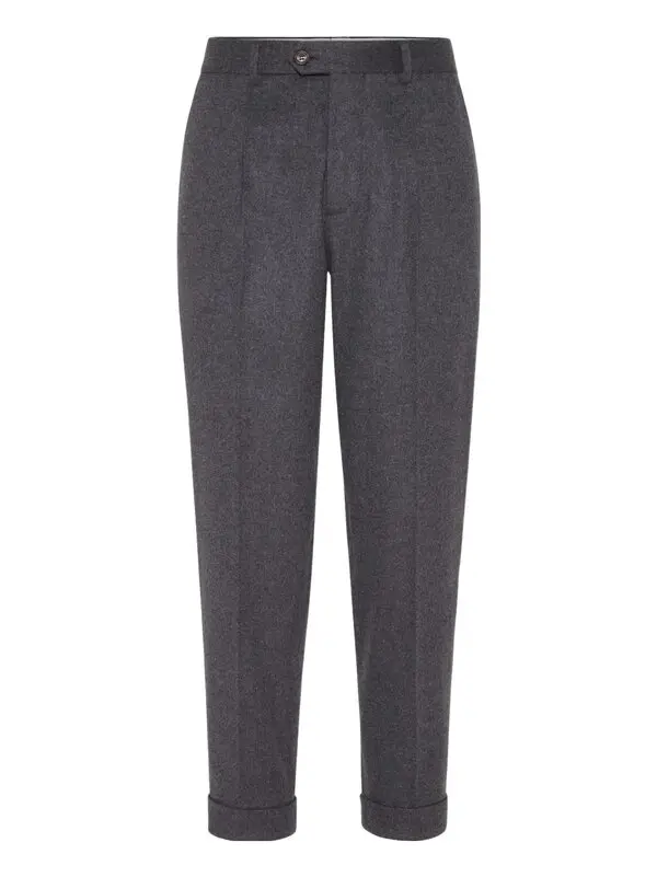 Brunello Cucinelli Tapered-leg Trousers - Black