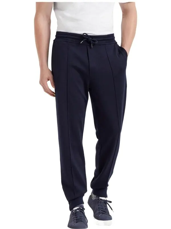 Brunello Cucinelli Elasticated Waistband Trousers With Drawstring - Navy Blue