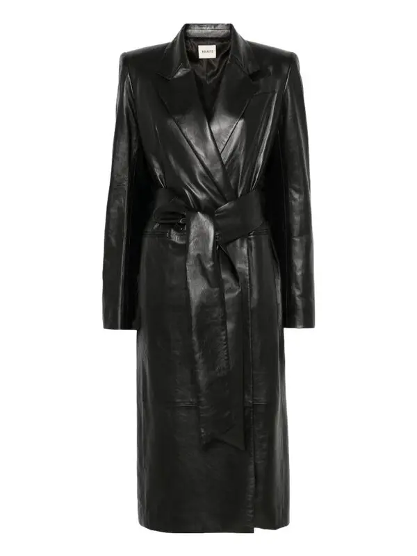 Khaite Lolo" Leather Coat - Black