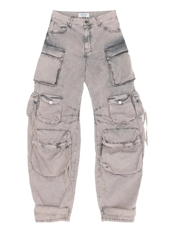 Attico Relaxed Fit Cargo Jeans - Gray