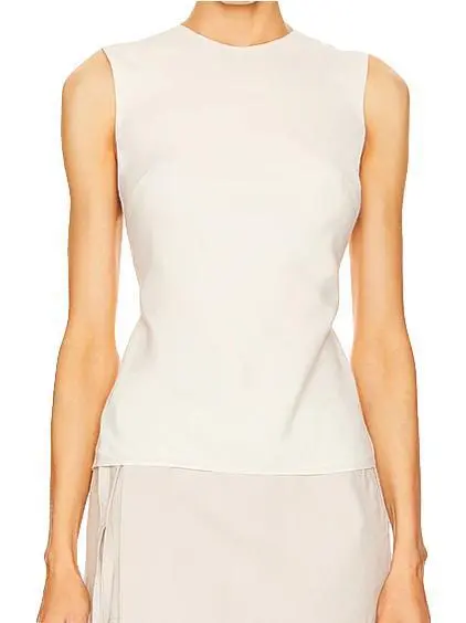 ST. AGNI Sleeveless Draped Top - Porcelain White