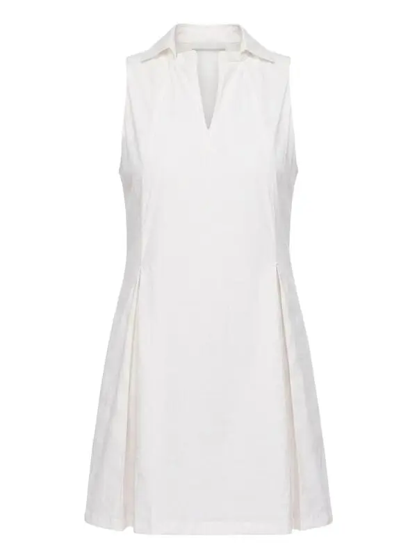 AMOMENTO Hooded Mini Dress With Drawstring Waist - White