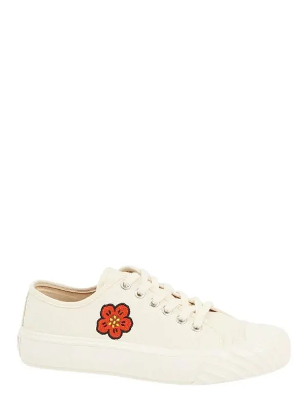Kenzo Boke Flower Motif Lace-up Sneakers - White
