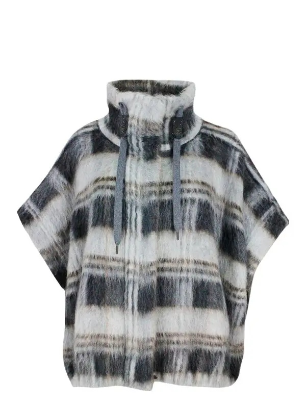Brunello Cucinelli Check-print Wool-blend Jacket - Grey