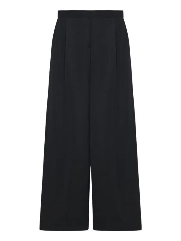 THE ROW Wide-leg Wool Trousers - Black