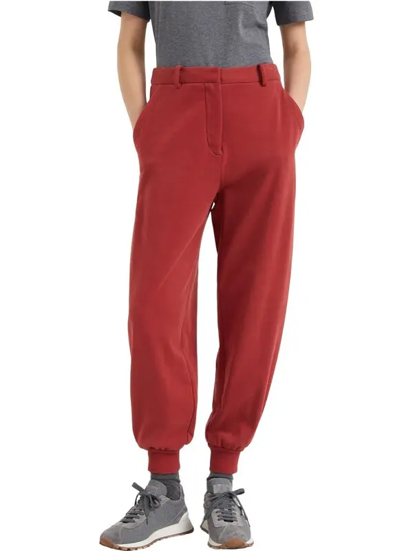 Brunello Cucinelli High-rise Tape Track Pants - Red