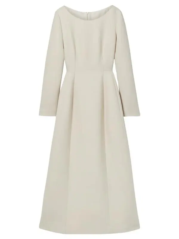 THE ROW Logo Collar Wool Silk Blend Mid-length Dress - No