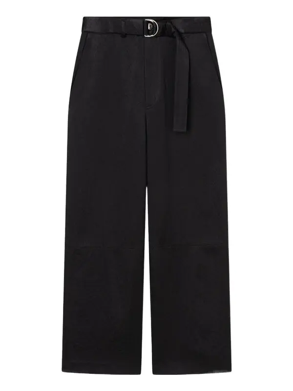 Nanushka Husna Belted Crinkled Satin Pants - Black