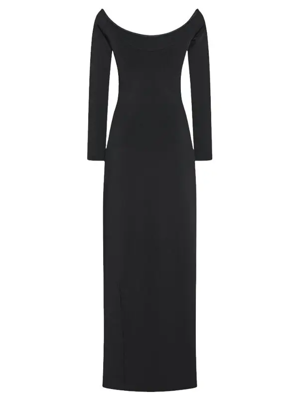 THE ROW Long Sleeve Stretch Dress - Black