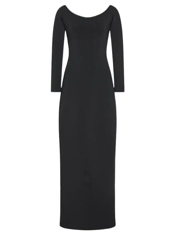 THE ROW Long Sleeve Stretch Dress - Black