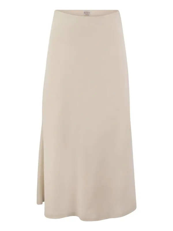 Brunello Cucinelli High-waisted Flared Maxi Skirt - Ivory