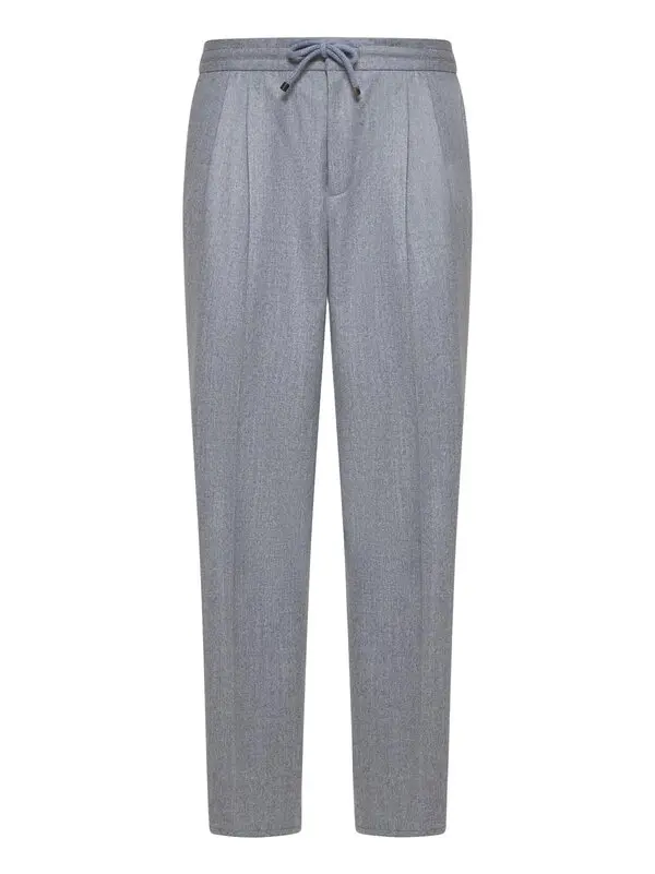 Brunello Cucinelli Pleated Tapered Leg Trousers - Grey