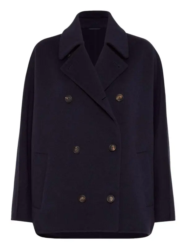 Brunello Cucinelli Double-breasted Long-sleeved Jacket - Blue