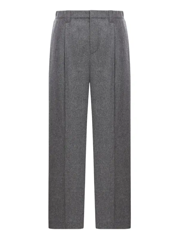 Brunello Cucinelli Pressed Crease Tapered Leg Trousers - Grey