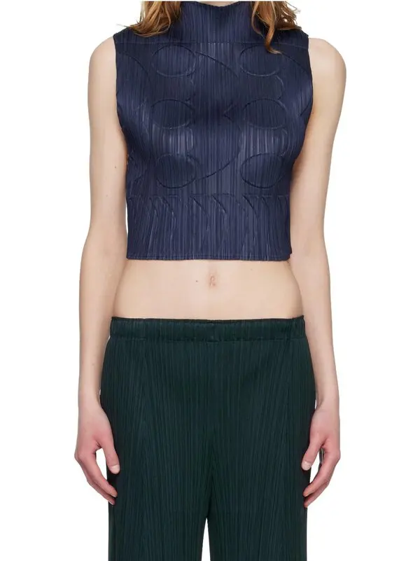 PLEATS PLEASE BY ISSEY MIYAKE Sleeveless Cropped Vest - Black