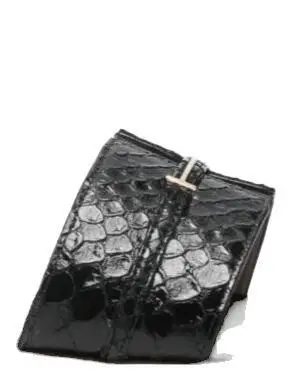 TOM FORD Embossed Open Toe Flat Sandals - Black