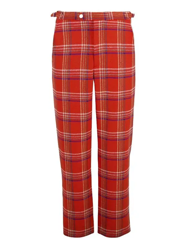 BODE Plaid Wool Trousers - Red