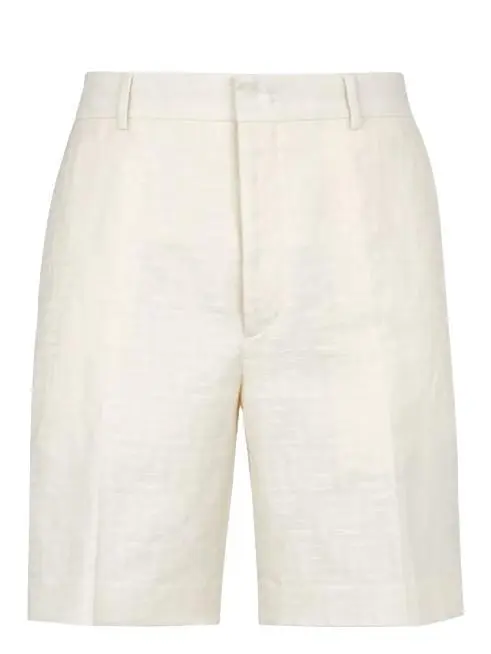 Fendi Ff Jacquard Bermuda Shorts - White