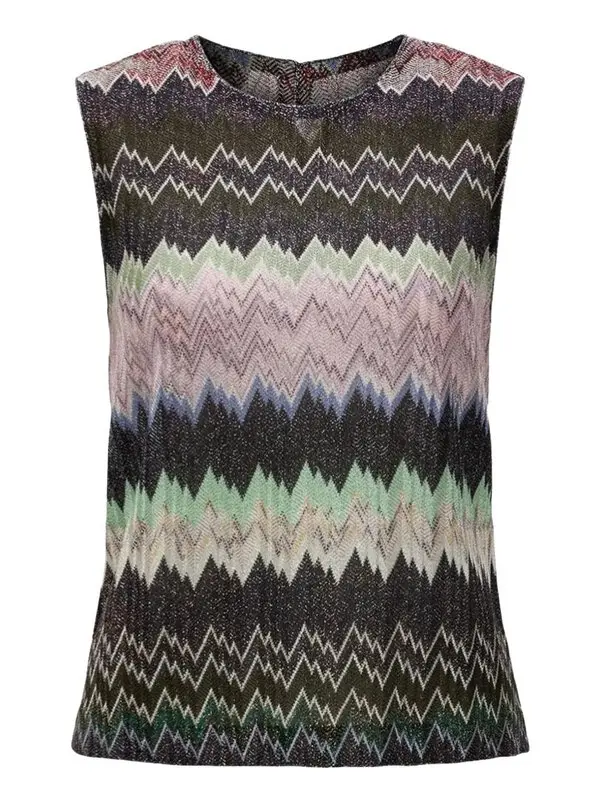Missoni Sleeveless Zigzag Patterned Top - Black
