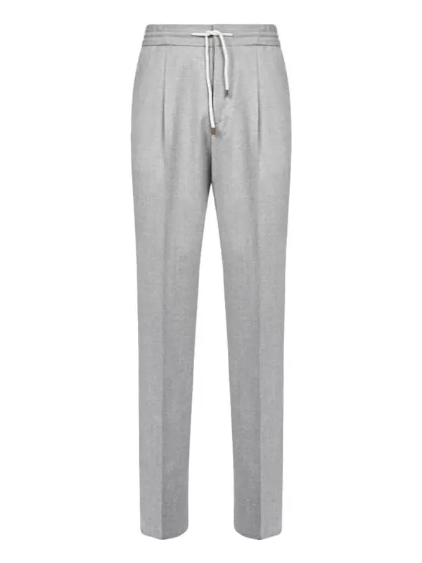 Brunello Cucinelli Drawstring Waist Trousers - Gray