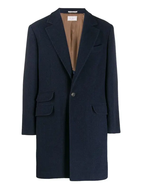 Brunello Cucinelli Single-breasted Long-sleeved Coat - Black