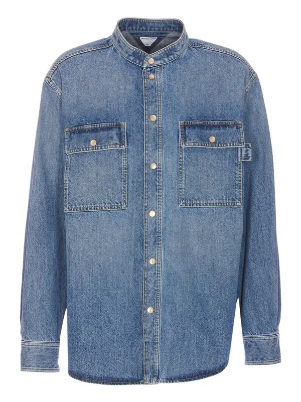 Bottega Veneta Regular Fit Denim Shirt - Blue